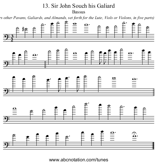 abc | 13. Sir John Souch his Galiard - serpent.serpentpublications.org ...