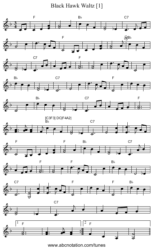 abc | Black Hawk Waltz [1] - tunearch.org/wiki/Black_Hawk_Waltz_(1).no ...