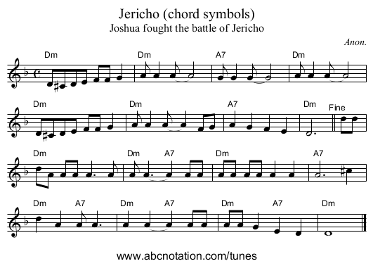 abc | Jericho (chord symbols) - abcnotation.com/examples/examples/0019
