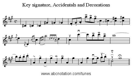 abc | Key signature, Accidentals and Decorations - trillian.mit.edu/~jc ...