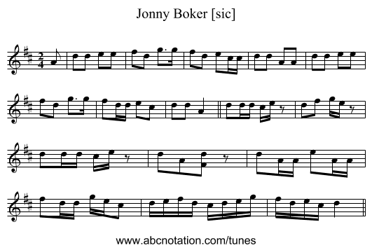 abc | Old Johnny Boker [sic] - tunearch.org/wiki/Johnny_Booker.no-ext/0001