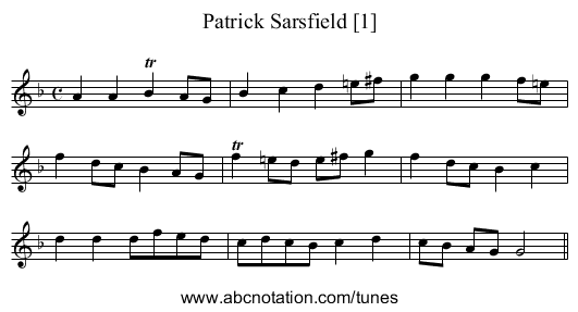 abc | Patrick Sarsfield [1] - tunearch.org/wiki/Patrick_Sarsfield_(1 ...