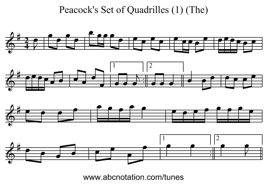 abc | Peacock's Set of Quadrilles (1) (The) - tunearch.org/wiki/Peacock ...