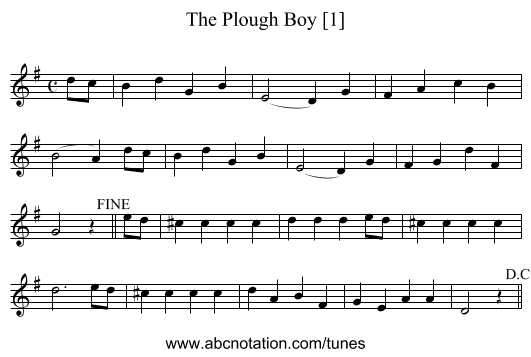 abc | Plough Boy [1], The - tunearch.org/wiki/Ploughboy_(1)_(The).no ...