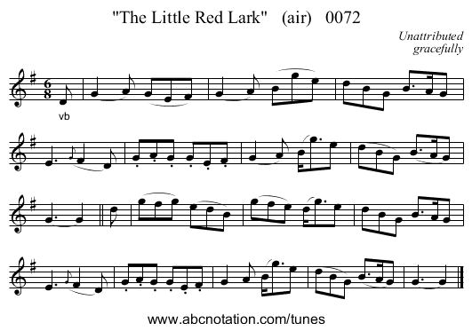 abc | "The Little Red Lark" (air) 0072 - trillian.mit.edu/~jc/music/abc ...