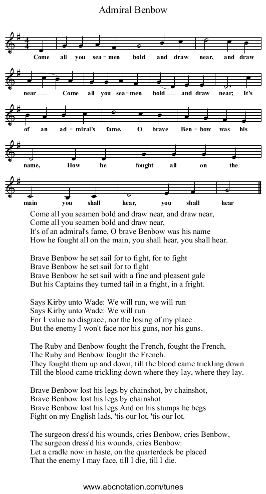 abc | Admiral Benbow - trillian.mit.edu/~jc/music/abc/mirror/folkinfo ...