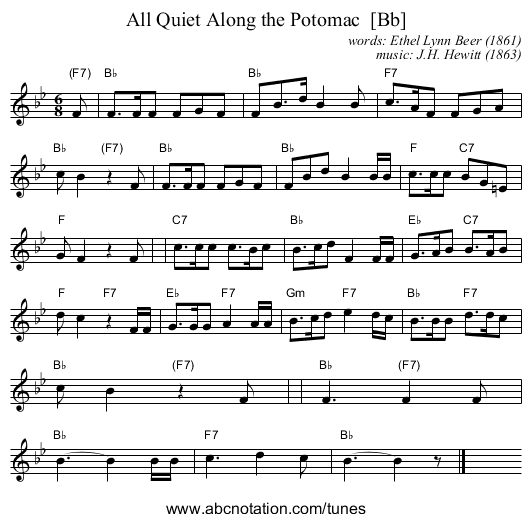 abc | All Quiet Along the Potomac [Bb] - trillian.mit.edu/~jc/music/abc ...