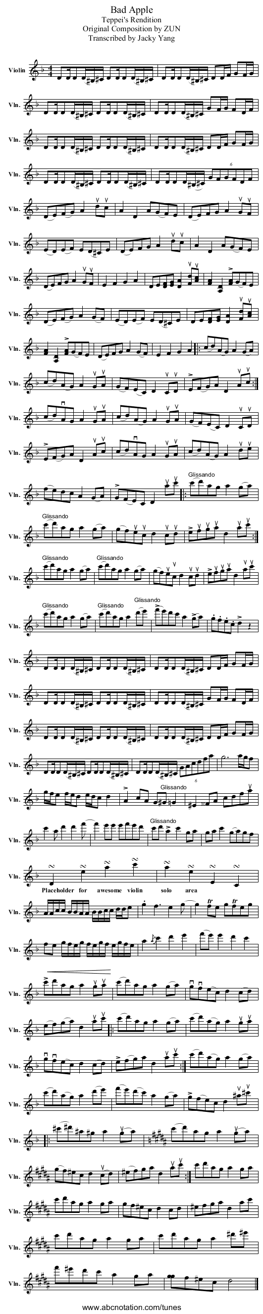 abc | Bad Apple - gitlab.com/chrisspen/abc-music/abc-music-master.zip ...