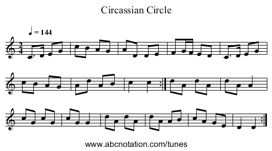 abc | Circassian Circle - www.campin.me.uk/Music/Chalumeau/0145