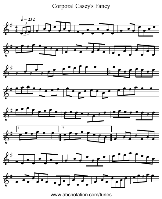 abc | Corporal Casey's Fancy - tunearch.org/wiki/Corporal_Casey's_Fancy ...