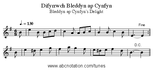 abc | Difyrrwch Bleddyn ap Cynfyn - trillian.mit.edu/~jc/music/abc ...