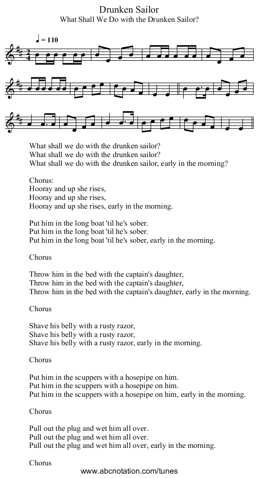 abc | Drunken Sailor - www.norbeck.nu/abc/i/hnsong1/0103