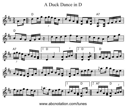 abc | Duck Dance in D, A - tunearch.org/wiki/Duck_Dance_(1)_(The).no ...