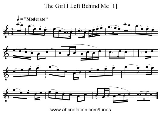 abc | Girl I Left Behind Me [1], The - tunearch.org/wiki/Girl_I_Left ...