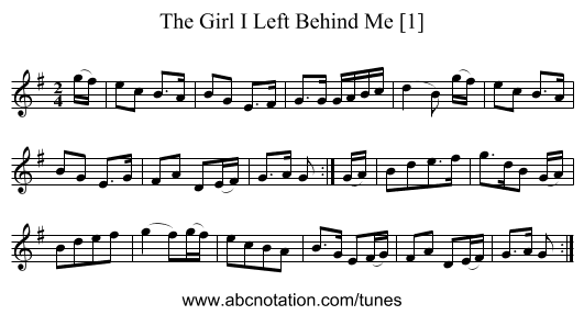 abc | Girl I Left Behind Me [1], The - tunearch.org/wiki/Girl_I_Left ...