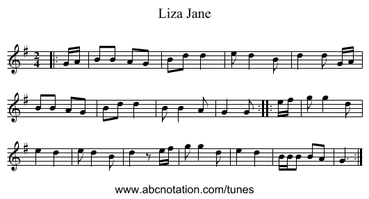 abc | Liza Jane - thesession.org/tunes/14418.no-ext/0001