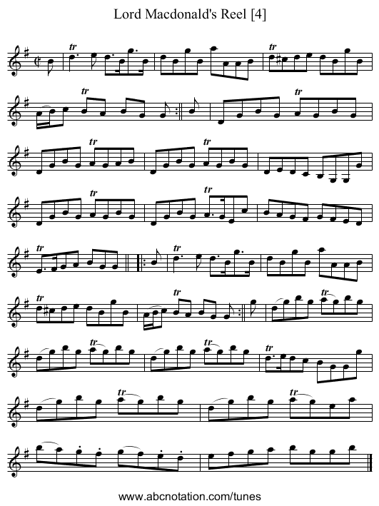 abc | Lord Macdonald's Reel [4] - tunearch.org/wiki/Lord_MacDonald_(4 ...