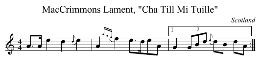 abc | MacCrimmons Lament, "Cha Till Mi Tuille" - www.atrilcoral.com ...