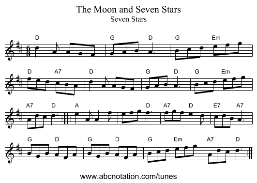 abc | Moon and Seven Stars, The - tunearch.org/wiki/Moon_and_Seven ...