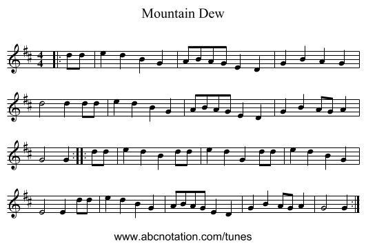 abc | Mountain Dew - thesession.org/tunes/4105.no-ext/0002