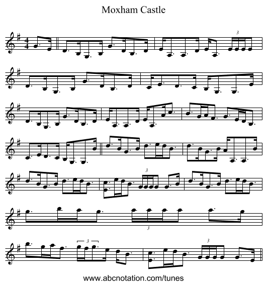 abc | Moxham Castle - thesession.org/tunes/4272.no-ext/0001