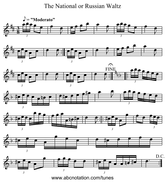 abc | National or Russian Waltz, The - tunearch.org/wiki/National_Waltz ...