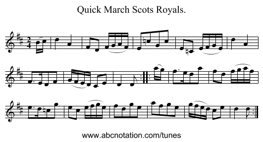 abc | Quick March Scots Royals. - trillian.mit.edu/~jc/music/abc/mirror ...