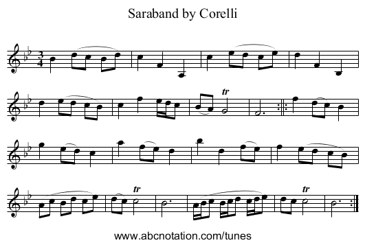 abc | Saraband by Corelli - tunearch.org/wiki/Saraband_by_Corelli.no ...