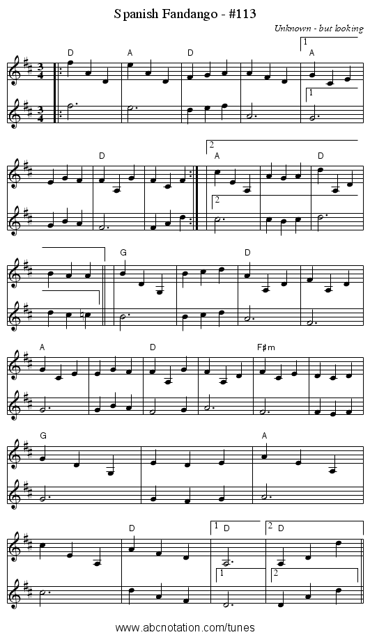abc | Spanish Fandango - #113 - trillian.mit.edu/~jc/music/abc/mirror ...