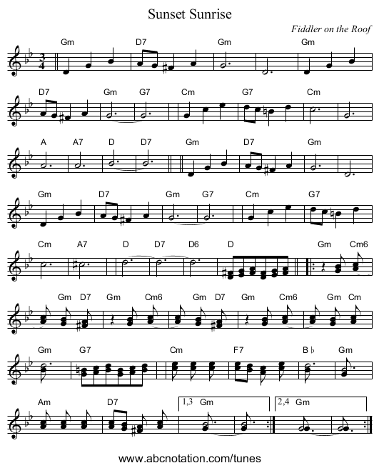 abc | Sunrise, Sunset - trillian.mit.edu/~jc/music/abc/Klezmer ...