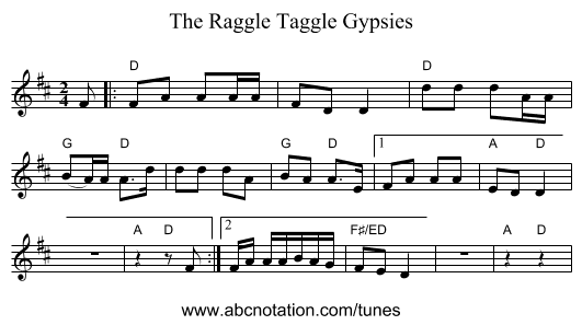 abc | The Raggle Taggle Gypsies - thesession.org/tunes/2681.no-ext/0001