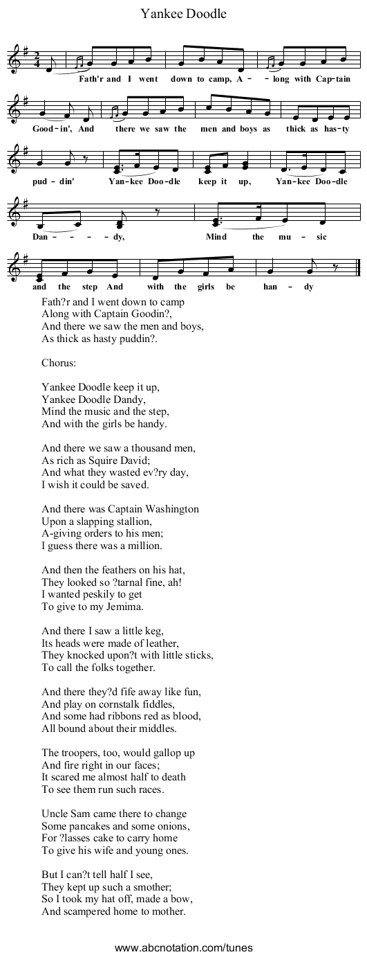 abc | Yankee Doodle - trillian.mit.edu/~jc/music/abc/mirror/folkinfo ...